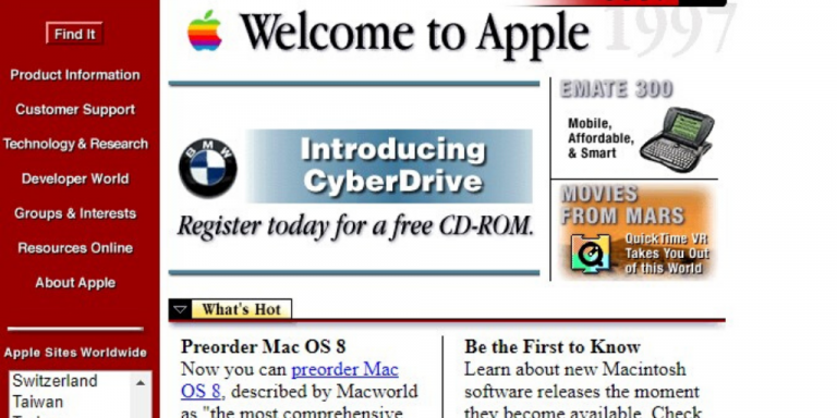 The Web in 1996 | Retro Websites | BFI News and Tips